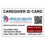Caregiver ID Card - American Caregiver Association